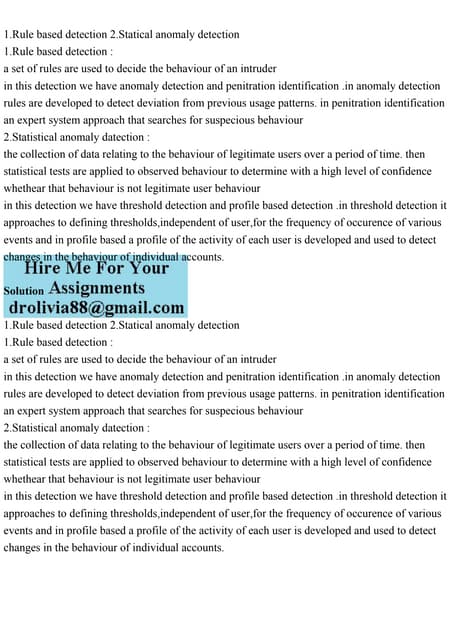 1rule Based Detection 2statical Anomaly Detection1rule Based Depdf