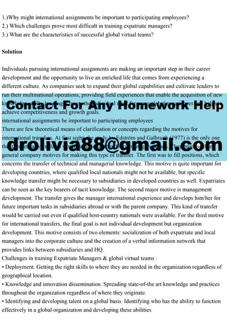 Running Head INTERNATIONAL JOB ASSIGNMENTS .docx