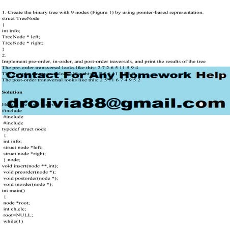 1 Create The Binary Tree With 9 Nodes Figure 1 By Using Pointer Bpdf