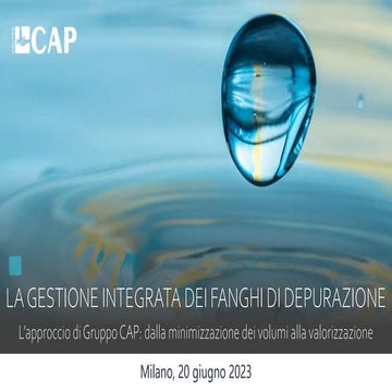 Webinar "Gruppo CAP: “La gestione integrata dei fanghi di depurazione” | PPTX