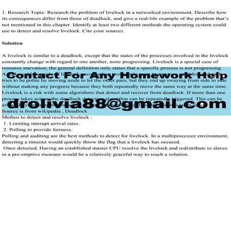 1. Research Topic Research the problem of livelock in a networked e.pdf