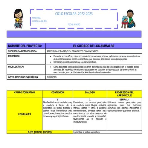 Proyecto de aprendizaje los animales | PPT