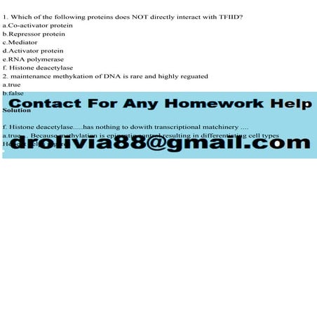 1. Which of the following proteins does NOT directly interact with T ...