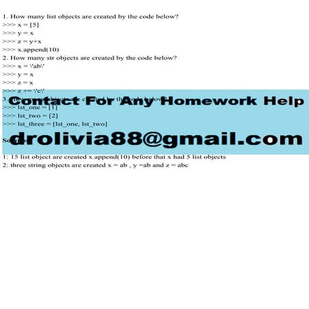 1. How many list objects are created by the code below x = [5].pdf