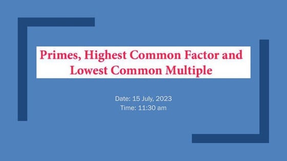 Factors and Multiples | PPTX