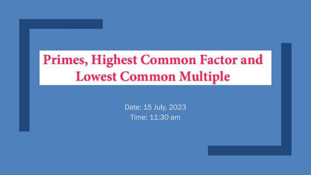 Prime and Composite Numbers (Math 4) | PPTX