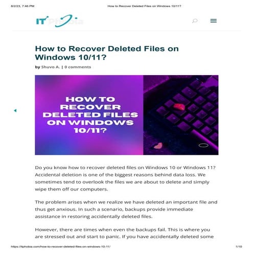 How to Recover Deleted Files on Windows 10/11? | PDF