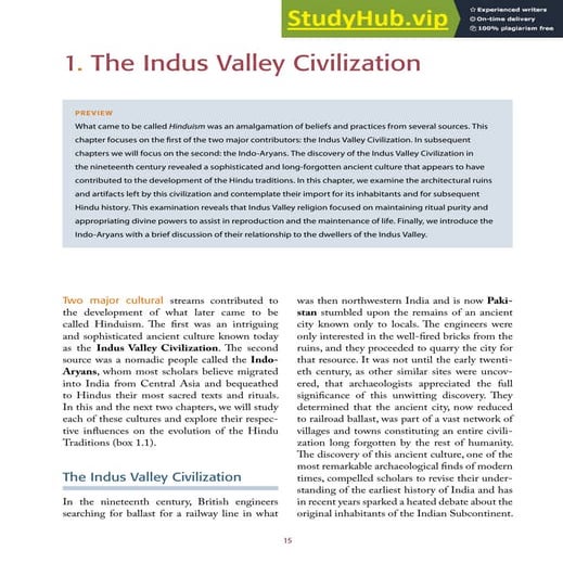 1. The Indus Valley Civilization Preview | PDF