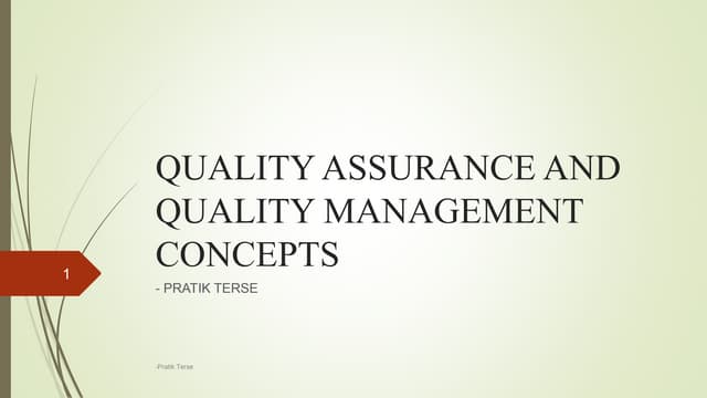 Quality assurance ppt | PPT