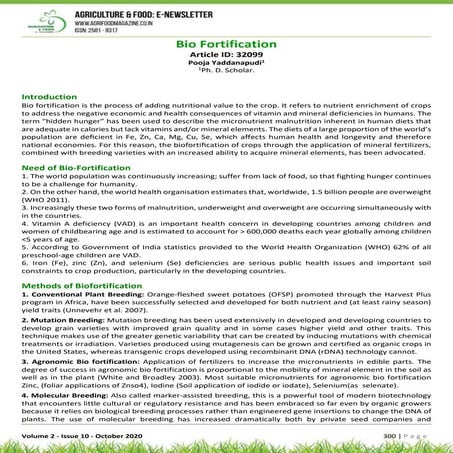 Biofortification of vegetable crops | PDF