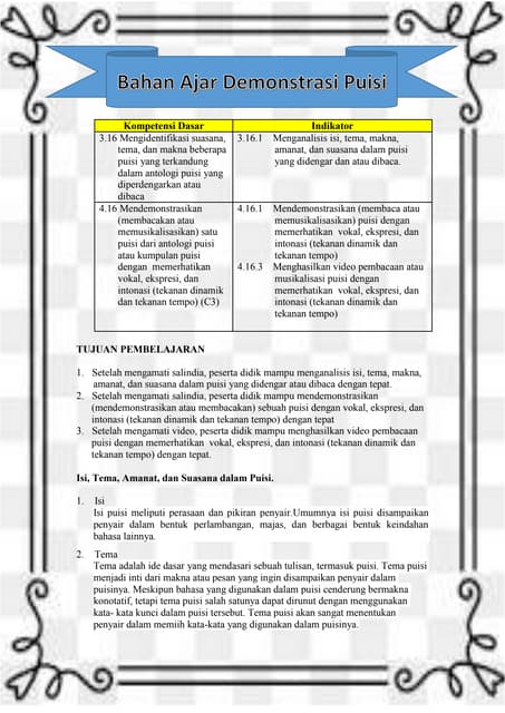 PPT Teks Puisi sebagai bahan ajar di kelas 8 smp | PPTX