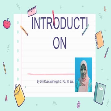 Simple Engish Introduction for Beginner Class | PPTX