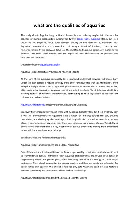 Aquarius-zodiac-sign-Infographic-graphicimage | PDF | Astrology | Religion & Spirituality