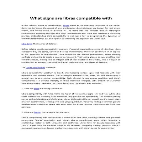 What signs are libras compatible with | DOC