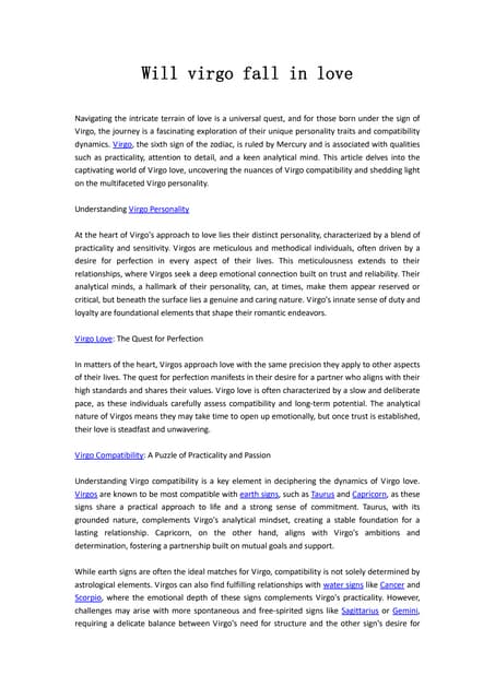 What is a true virgo? | PDF