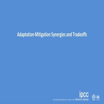 Adaptation-Mitigation Synergies and Tradeoffs | PPT