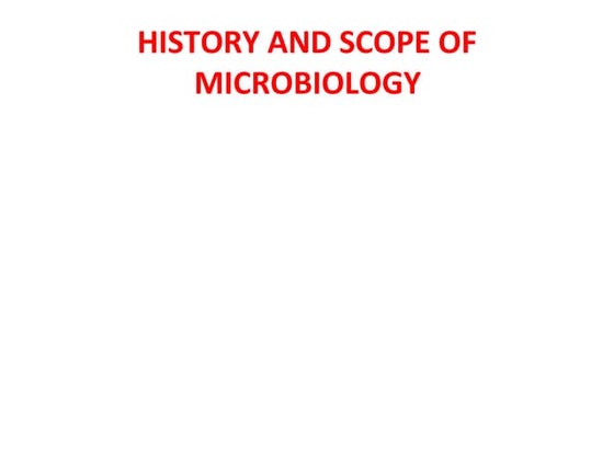 History & Scope of Microbiology SMG | PPTX