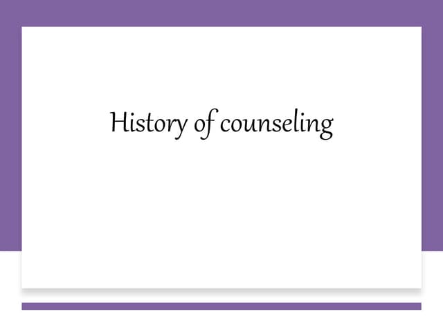 History of Counseling Timeline | PDF