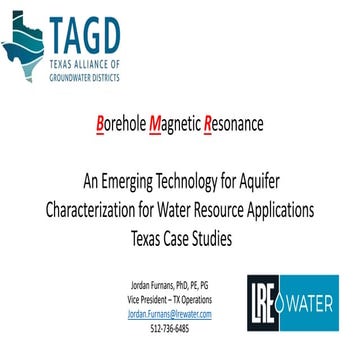 Borehole Magnetic Resonance for Aquifer Characterization - Jordan ...