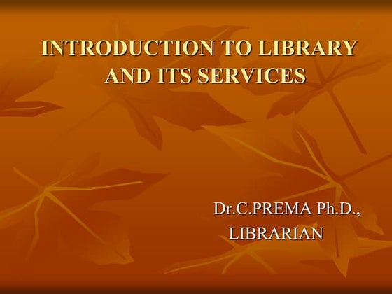 Introduction To Library Science Ppt
