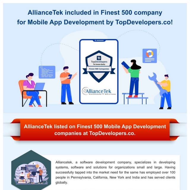 AllianceTek included in Finest 500 company for Mobile App Development by TopDevelopers.co! | PDF