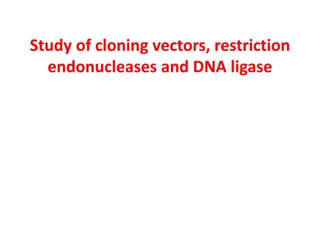 Cloning vectors | PPTX