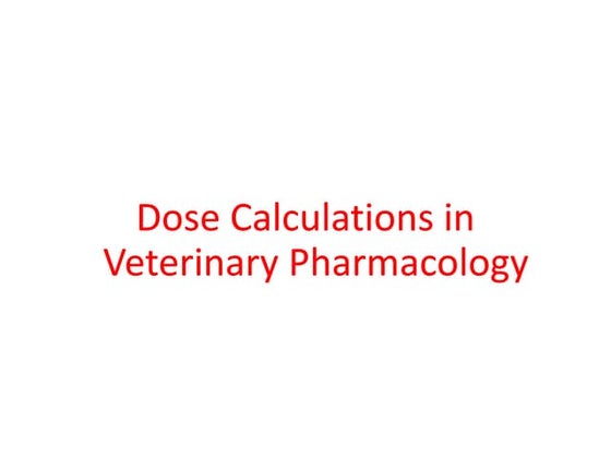 Drug dose calculations | PPT