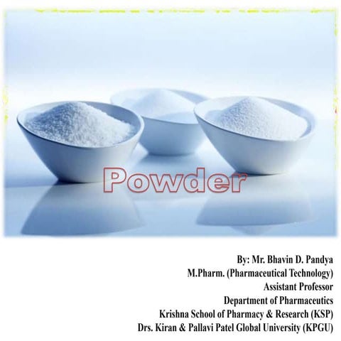 Powders, types of powders, hygroscopic, deliquesant | PPTX