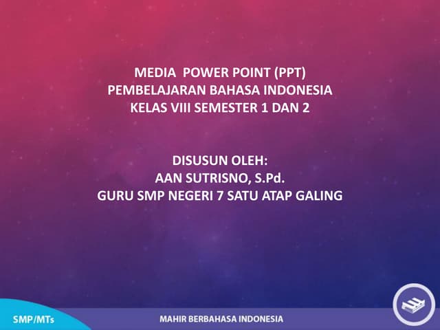 Materi bahasa indonesia kelas 8 tentang teks iklan, poster dan slogan | PPTX