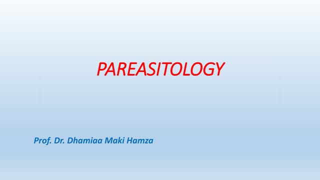 Medical Parasitology Lecture | PDF
