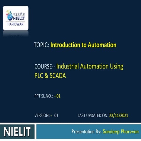 PLC Training work for new student which is work in automation field | PPT