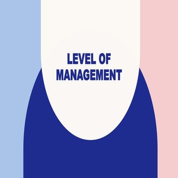 Level of managementTo know what are the level of management Definition ...