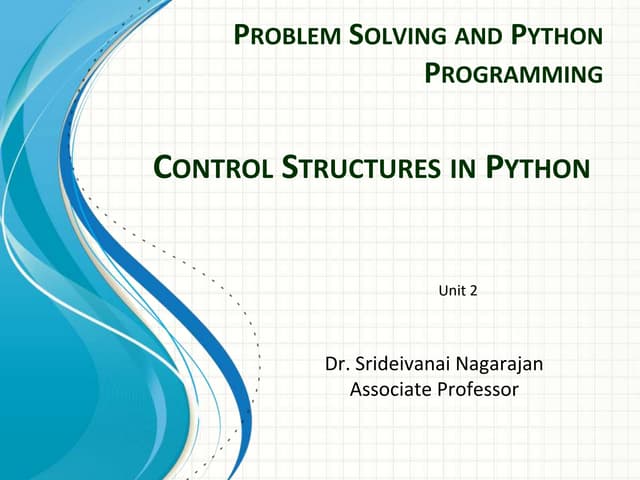 1 Control Structures In The Pythonpptx