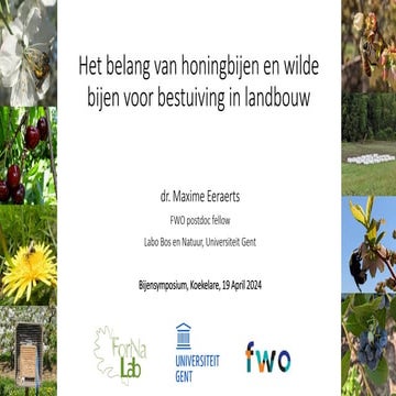 Het belang van honingbijen en wilde bijen voor bestuiving in landbouw | PDF