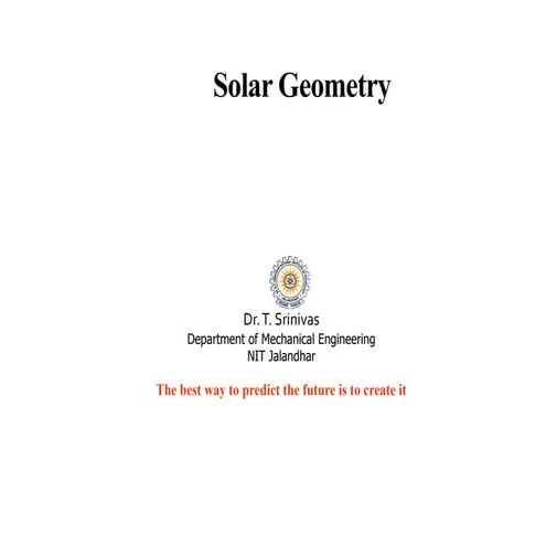 Solar Geometry Solar thermal process mech | PPT