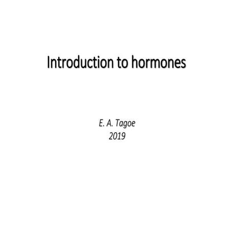 1. Hormones and their examples, characteristics | PPT