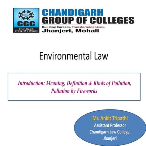 1. Environmental Law.pptx INtroduction towards Environmental Law | PPTX