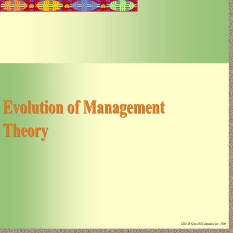 Management Evolution theory and pracices | PPT