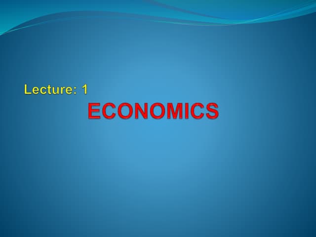Definitions of Economics | PPT