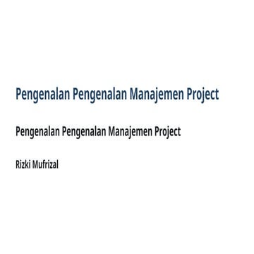 Materi Manajemen Project TI (Pertemuan 1) | PDF