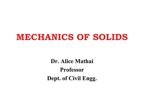 mechanics of solids | PPT