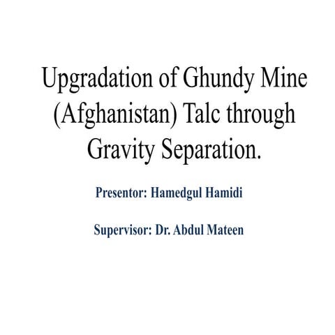 Project Presentation is about talc processing and | PPTX