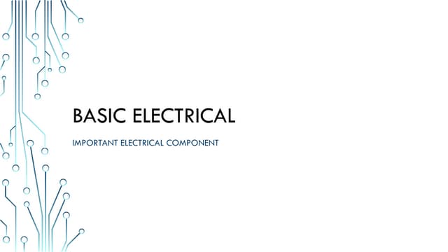 Basics of electrical control panel | PPTX