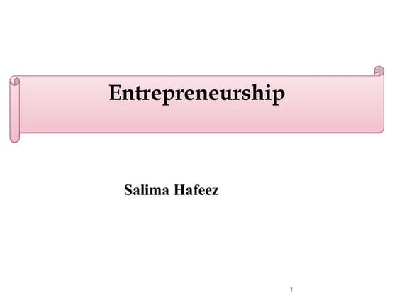 Entrepreneurship module 1 | PPT