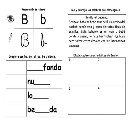 1. Letra B mayúscula y minúscula ligada | PDF