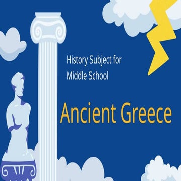 History Subject for Middle School Ancient Greece Blue and White ...