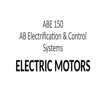 1.5 Electric Motors for AB Engineering students | PPTX
