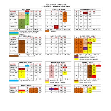 Kalender Pendidikan jenjang SD Tahun 2024 | PDF