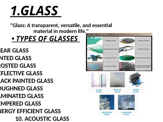 Types of glass | PPTX