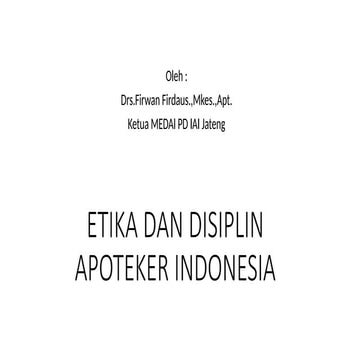 ETIK PROFESI APOTEKER......................... | PPTX